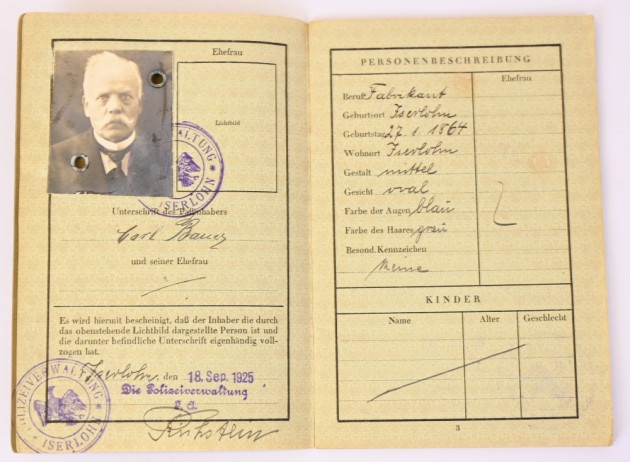 DEUTSCHES REICH REISE-PASS | Military Antiques Olso